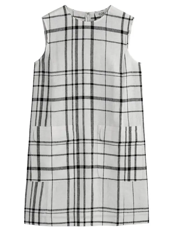 Cos Linen Mini Shift Dress - White