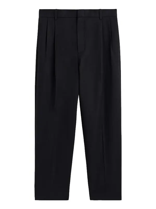 Cos Pleated Relaxed-fit Tapered Pants - Black