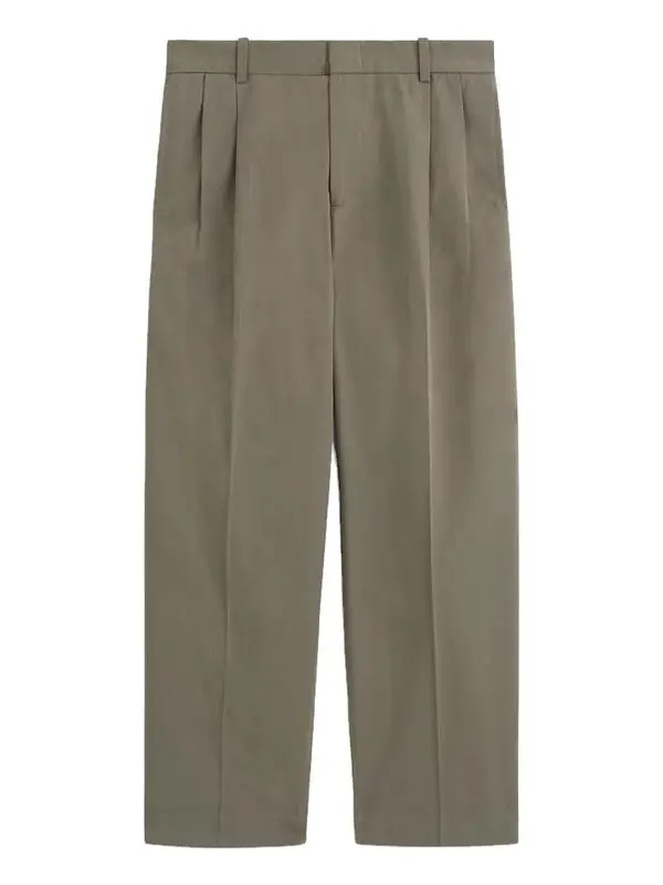 Cos Pleated Relaxed-fit Tapered Pants - Green