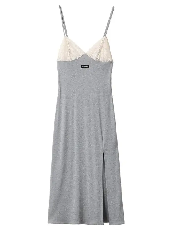 Miu Miu Silk Jersey Dress - Grey