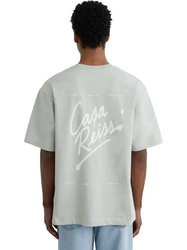 REISS Casa Cotton Logo Short-sleeve Relaxed T-shirt - Sage