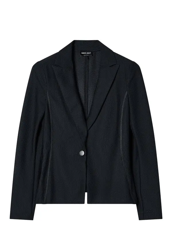 Giorgio Armani Stretch Jersey Single-breasted Jacket - Black