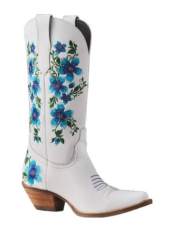 DINGO Posie Floral Western Boots - Blue