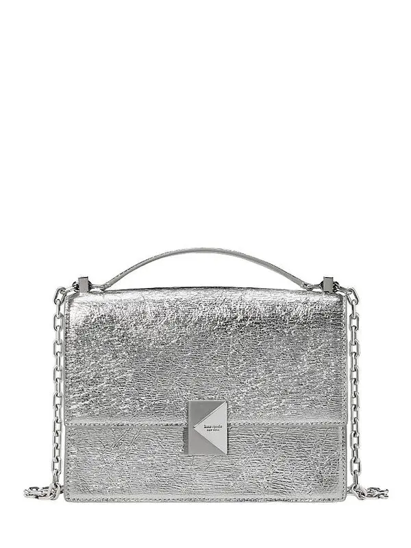 Kate Spade New York Metallic Leather Crossbody - Silver
