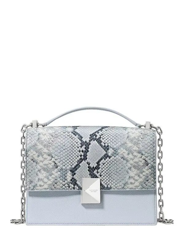 Kate Spade New York Embossed Leather Shoulder Bag - Pale Sapphire