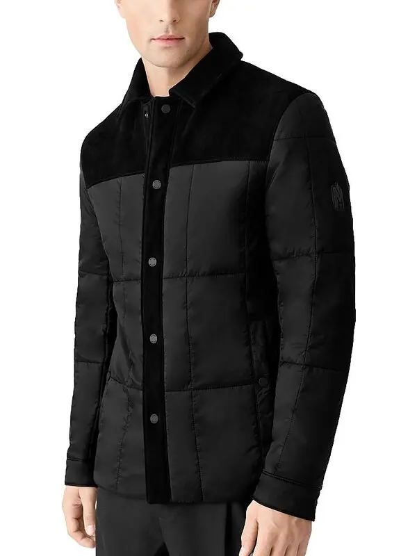 Mackage Henrik Mixed-media Suede Shirt - Black