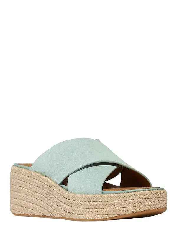 Fitflop Suede Espadrille Platform Sandals - Frosted Sage