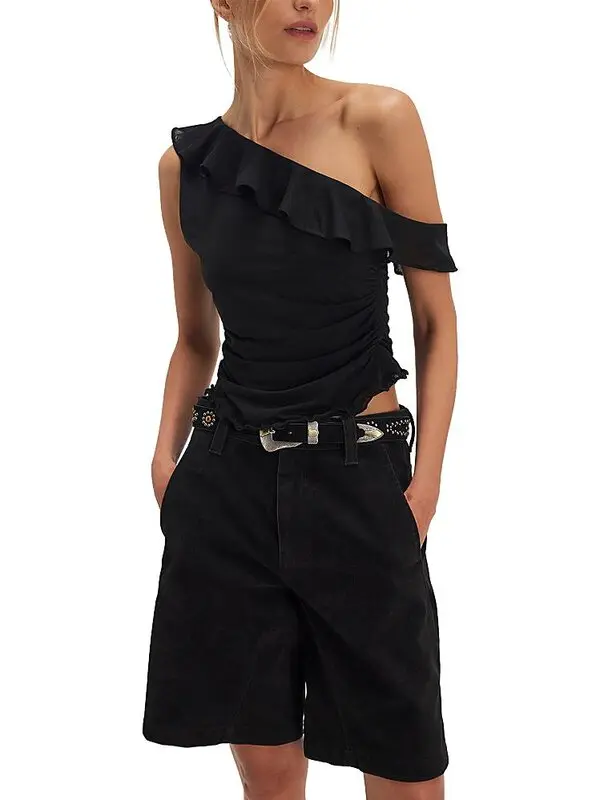 Free People Isla One Shoulder Top - Black