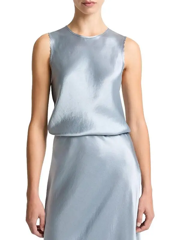 Vince Scallop Trim Top - Light Lagoon
