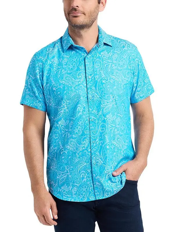 Robert Graham Hudson Paisley Woven Shirt - Blue