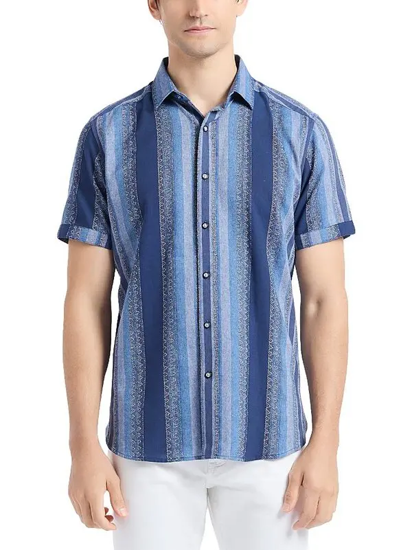 Robert Graham Pembroke Stripe Woven Shirt - Indigo