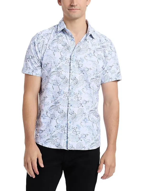Robert Graham Bascobel Short Sleeve Knit Shirt - Light Blue