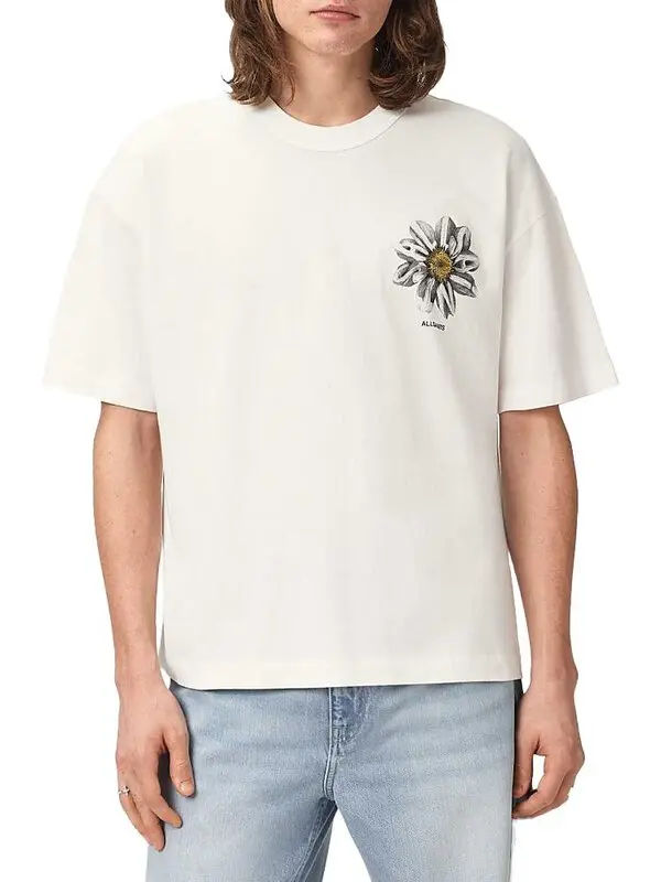 ALLSAINTS Petals Graphic Crewneck T-shirt - Chalk White