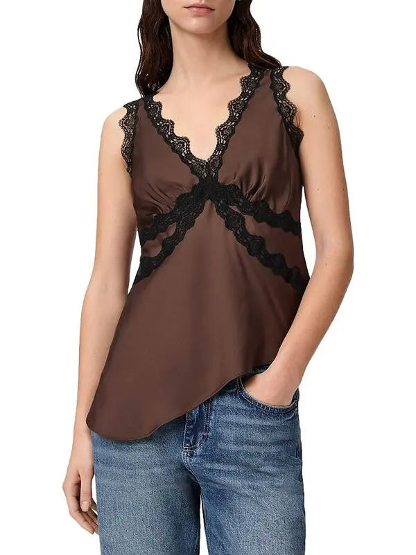 ALLSAINTS Ilka Lace Camisole - Bitter Brown
