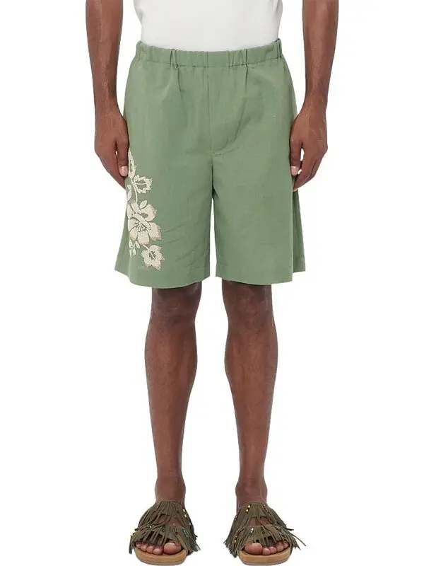 BAZISZT Floral Print Shorts - Green