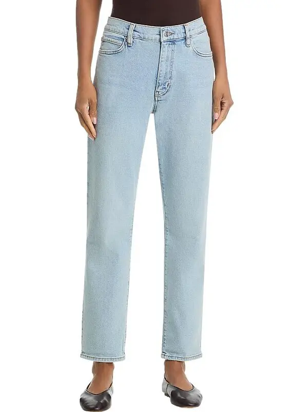 FRAME The Borrowed Mid-rise Slim Straight Jeans - Ida