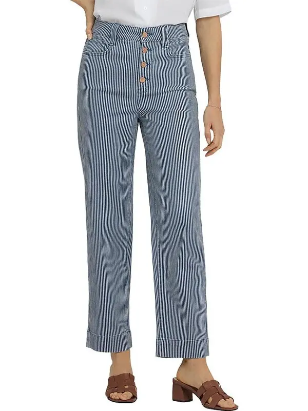 NYDJ Kasey High Rise Stovepipe Ankle Jeans - Malaga Stripe