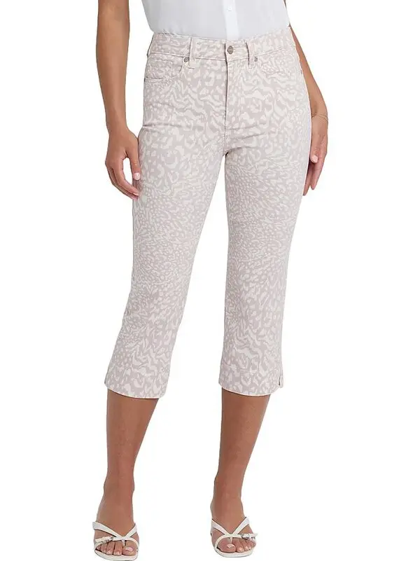 NYDJ Marilyn High Rise Straight Crop Jeans - Snow Leopard