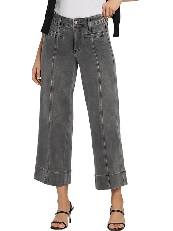 NYDJ Teresa Front Seam Wide Leg Ankle Jeans - Dusty Ash