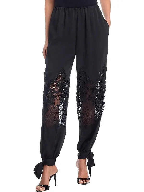 Kobi Halperin Corrine Lace-detailed Pants - Black