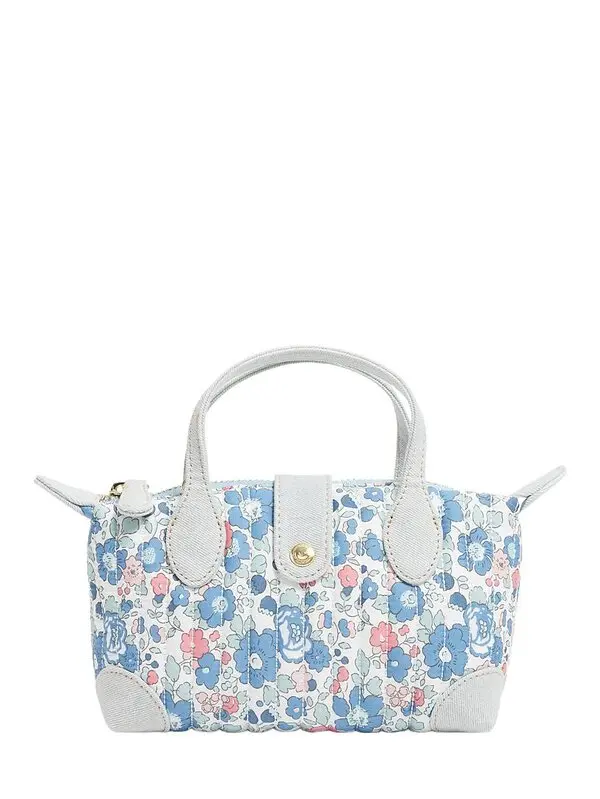 Stoney Clover Lane Mini Printed Cotton Pouchette Crossbody Bag - Blue/pink