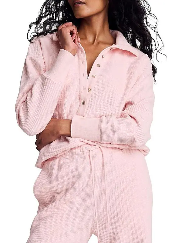 NEGATIVE Waffle Knit Pullover With Button Detailing - Shell