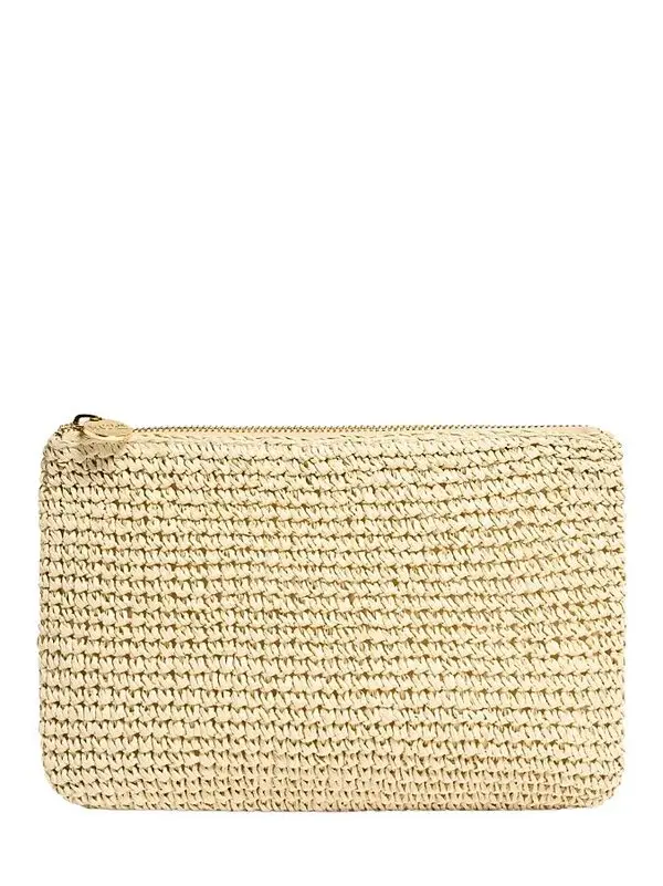 Stoney Clover Lane Small Raffia Flat Pouch - Natural