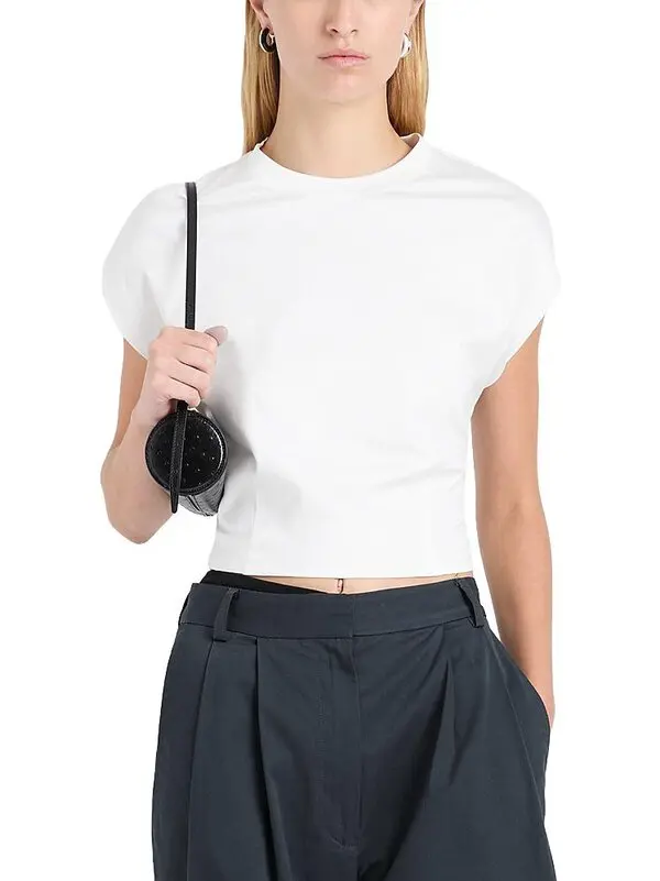 Proenza Schouler White Label Reeva Cropped Tee - White