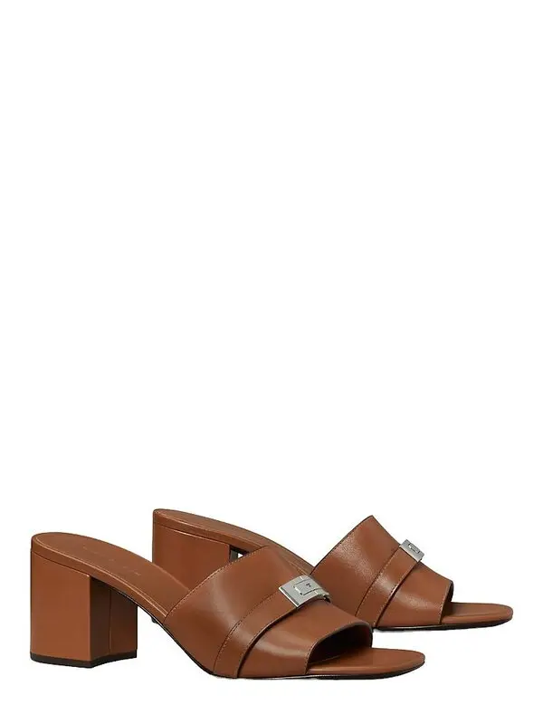 Tory Burch Leelee High Heel Mules - Aged Tan