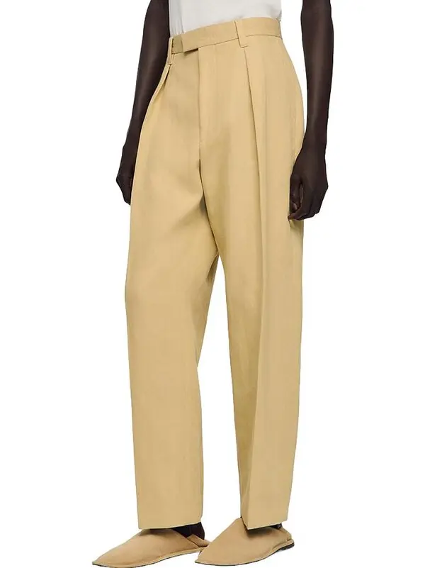 Sandro Gerard Wide Pleated Trousers - Beige