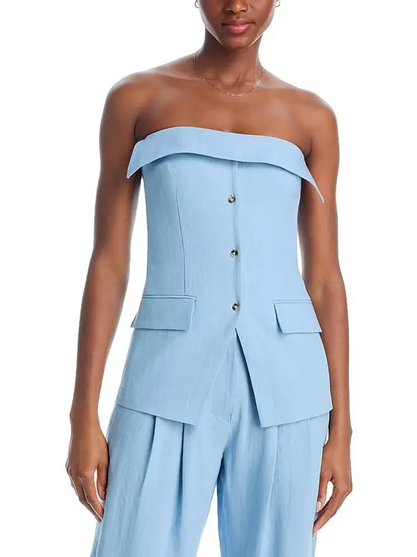 Nanushka Maleah Strapless Top - Light Blue