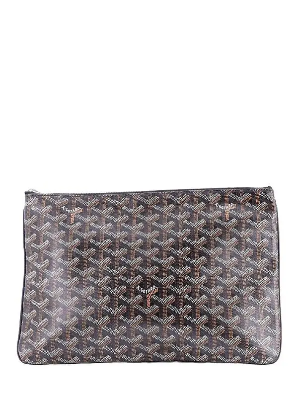 Goyard Mm Senat Zip Pouch Coated Canvas - Brown