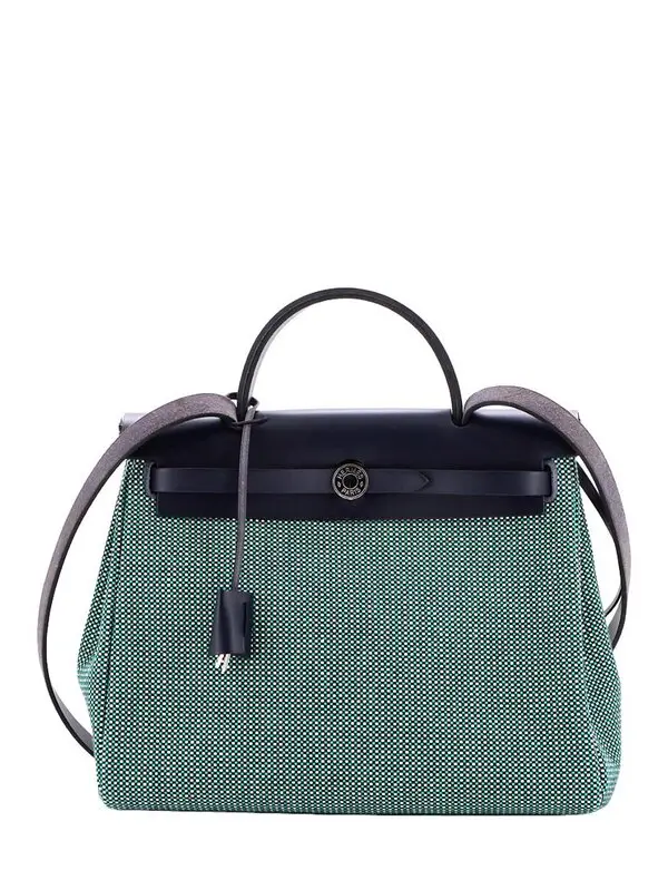 Hermès 31 Herbag Zip Criss Viking - Blue/ Blue/ Green