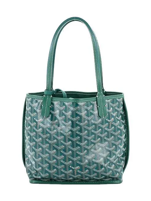 Goyard Mini Anjou Reversible Tote Coated Canvas - Green