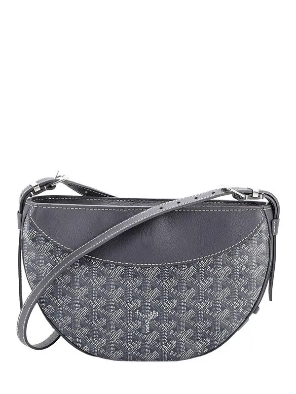 Goyard Hirondelle Shoulder Bag Coated Canvas And Leather - Gray