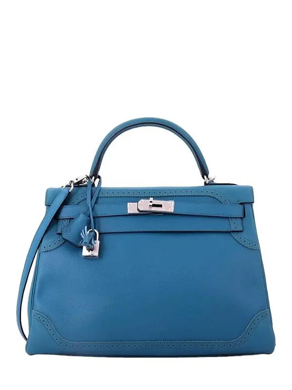 Hermès Kelly 32 Handbag Grain D'h And Swift With Palladium Hardware - Colvert