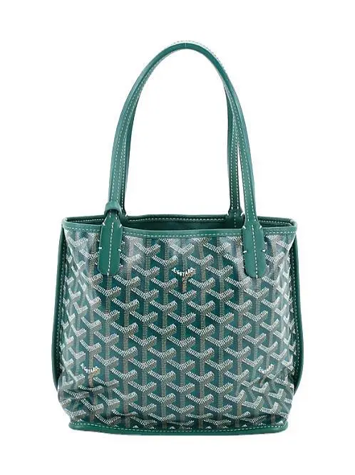 Goyard Mini Anjou Reversible Tote Coated Canvas - Green