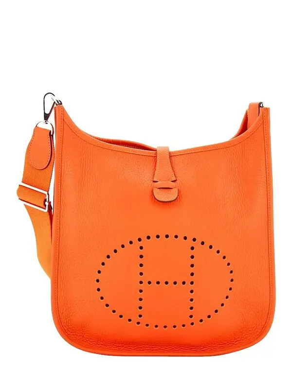 Hermès Pm Evelyne Gen Iii Clemence Leather Bag - Orange