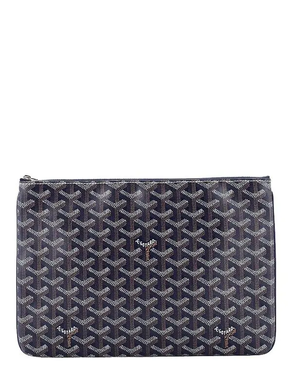 Goyard Mm Senat Zip Pouch Coated Canvas - Blue