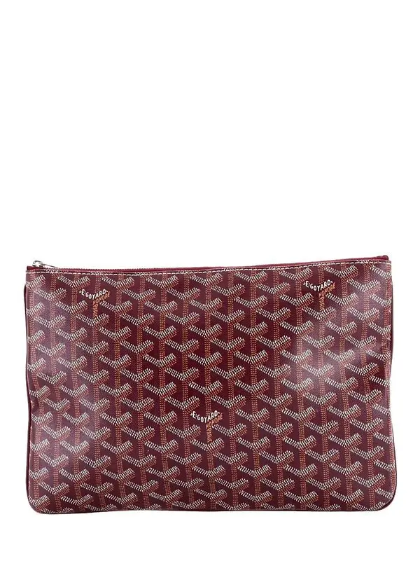 Goyard Mm Senat Zip Pouch Coated Canvas - Red