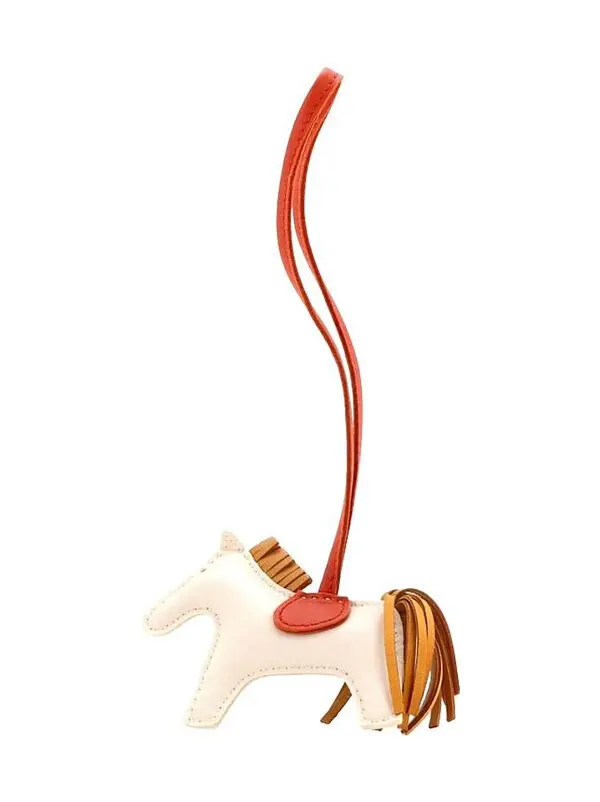 Hermès Pm Grigri Rodeo Bag Charm - Neutral/ Natural/ Orange