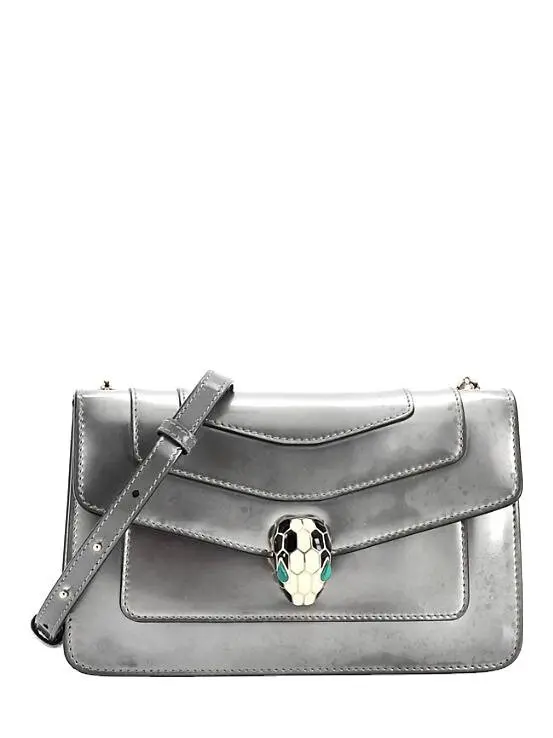 BVLGARI Medium Serpenti Forever Shoulder Bag - Silver