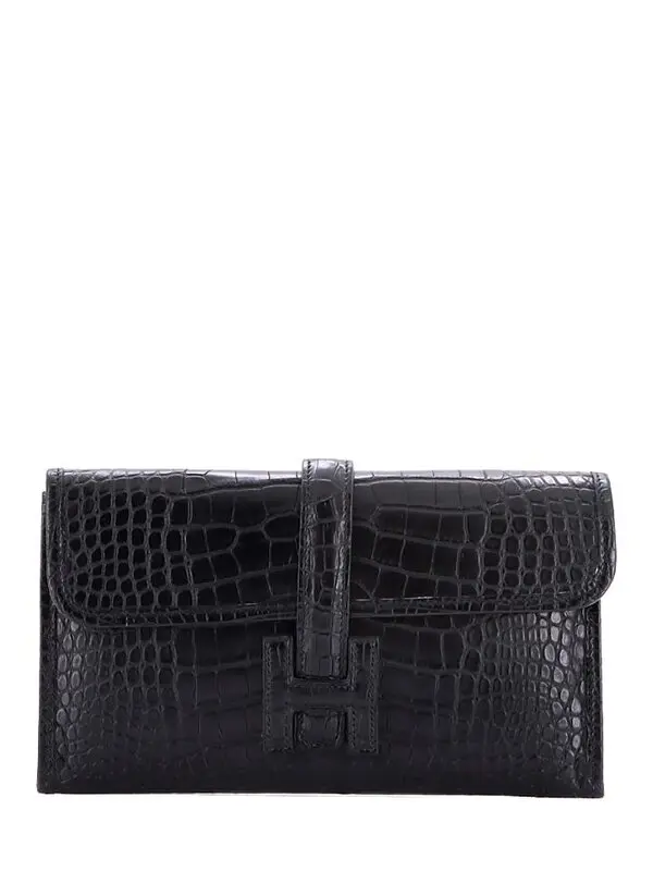 Hermès Jige Duo Clutch Alligator - Black
