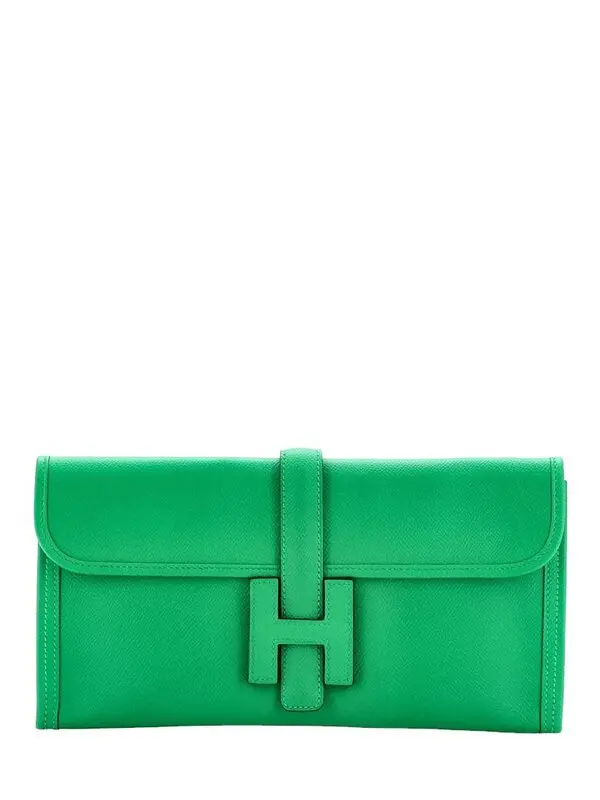 Hermès 29 Jige Elan Clutch Epsom - Green