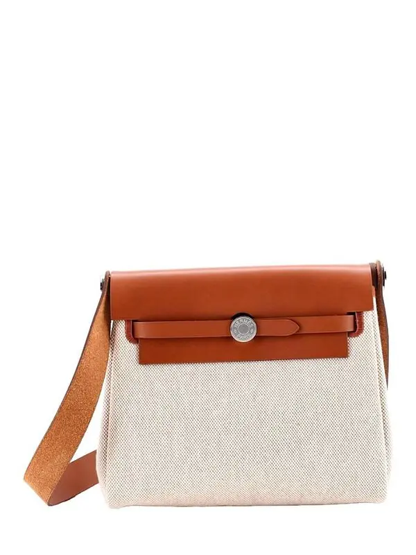 Hermès 20 Herbag Zip Toile And Leather - Brown