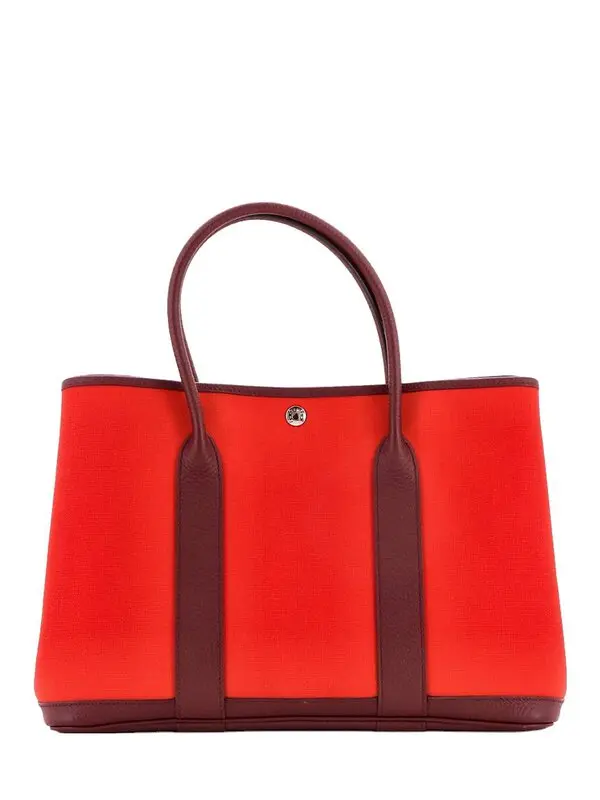 Hermès 36 Garden Party Tote Toile And Leather - Red
