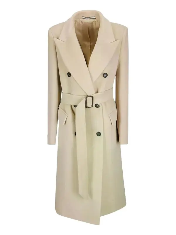Tagliatore Double-breasted Belted Coat - Neutrals