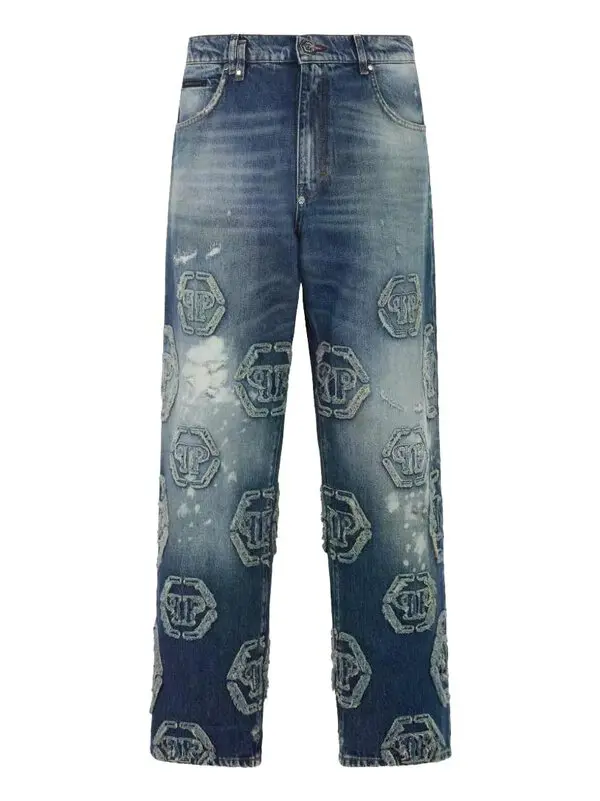 Philipp Plein Monogram Jeans - Blue
