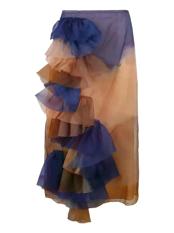 Ulla Johnson Yelena Ruffled Midi Skirt - Blue