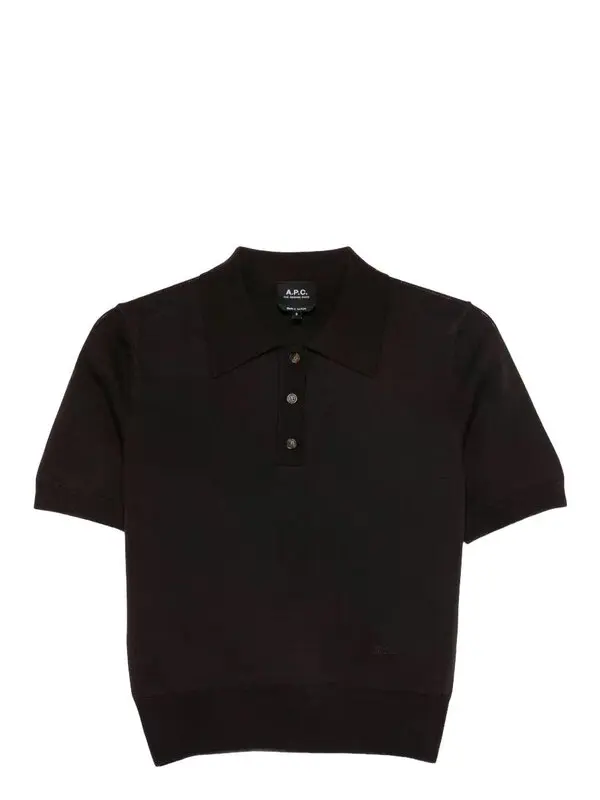 A.p.c. Half-button Polo Shirt - Brown